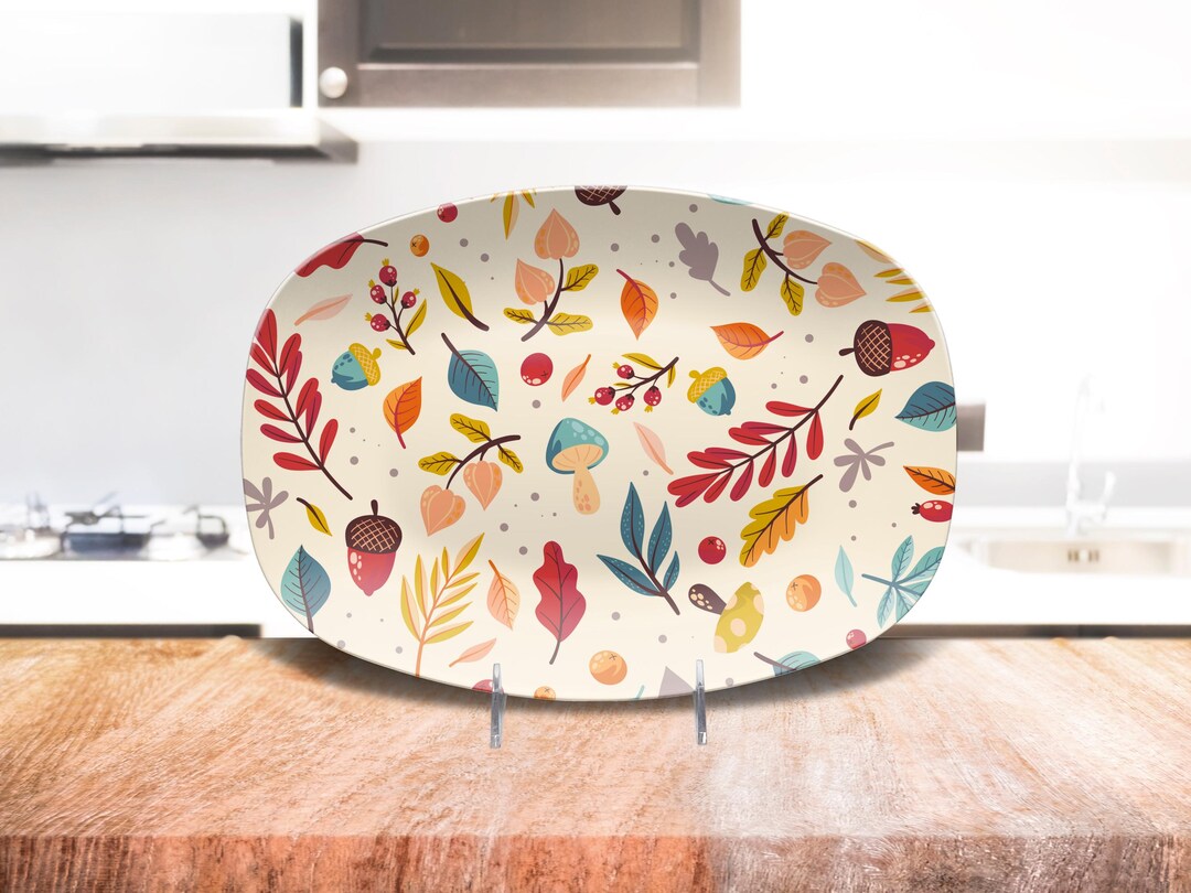 Autumn Acorn Platter, Fall Leaves Harvest Decor - Etsy