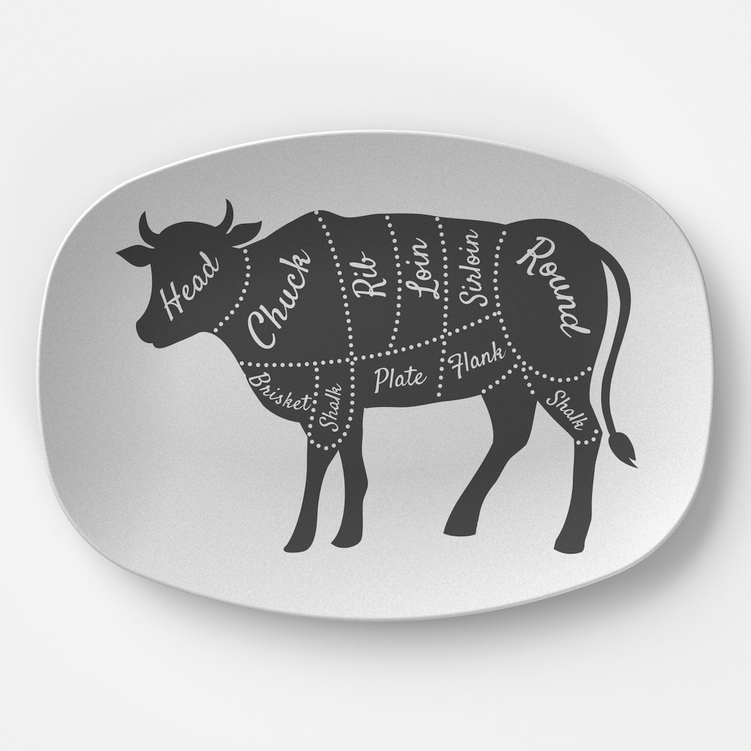 Cow Anatomy BBQ Platter: Novelty Meat Carving Plate - Etsy