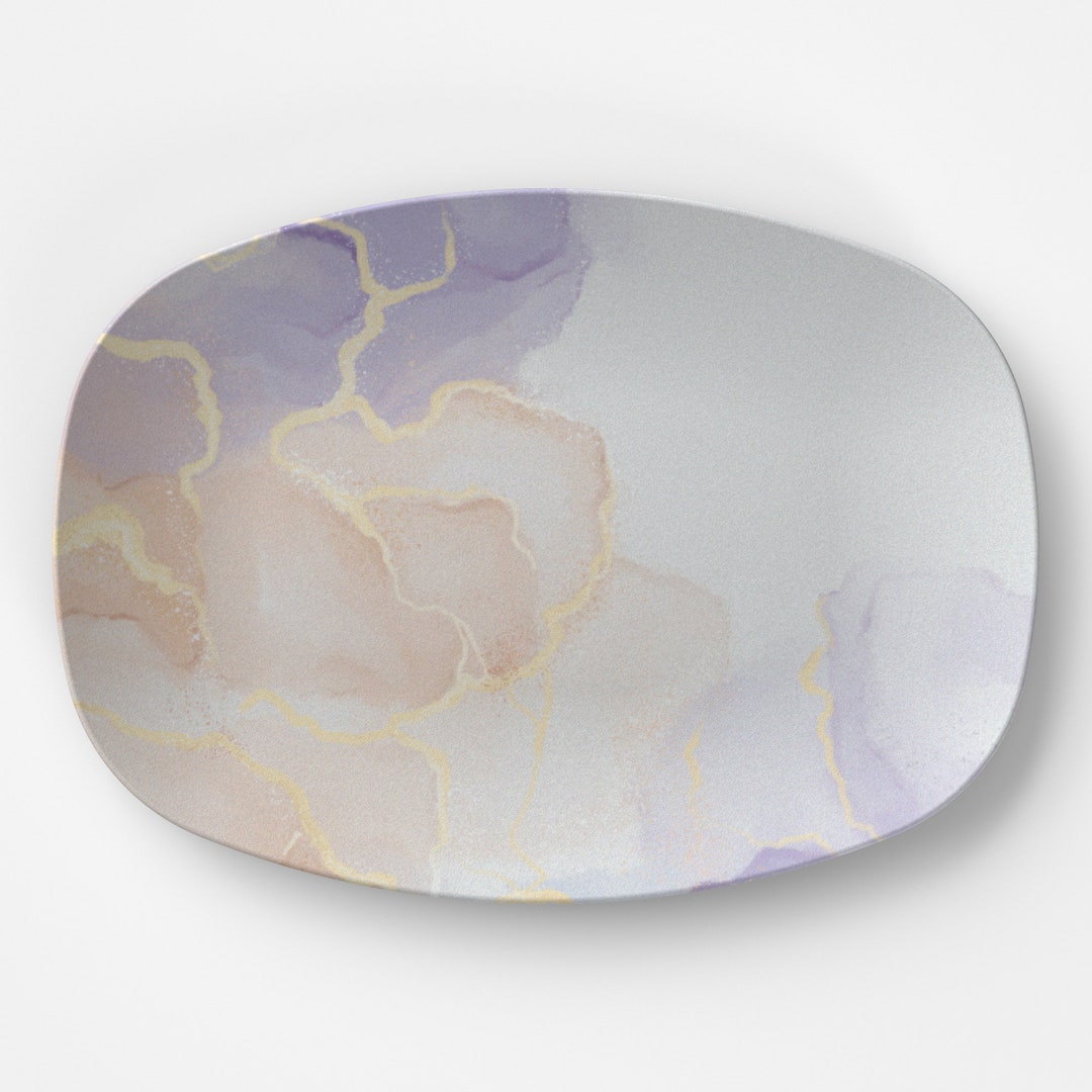 Purple Marble-like Kitchen Plating Gifts, Elegant Plates for Her ...