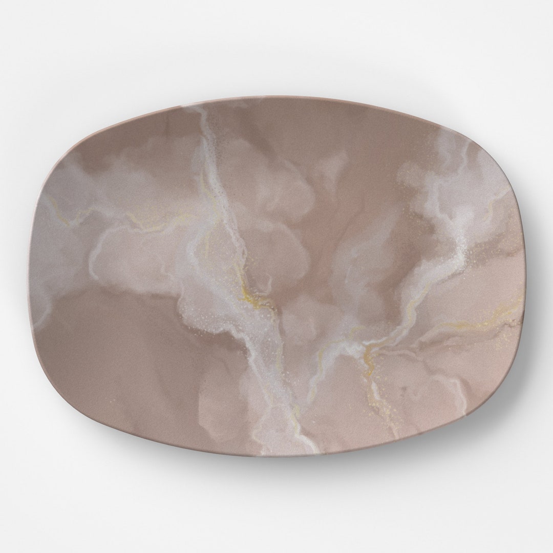 Brown Marble-like Dining Plating Gifts, Aesthetic Plate Bowls for ...