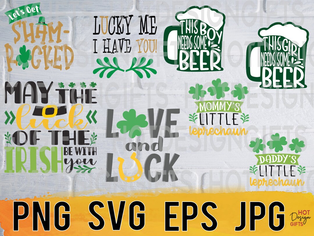 Saint Patricks Day Bundle Two Pack Svg Png Eps Jpg Design Files, Paddy ...