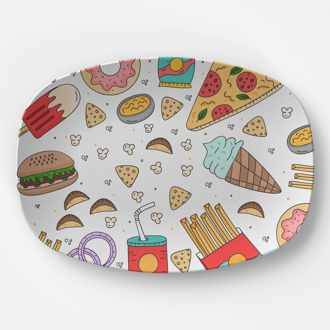 Fast Food Snacks Plating Dish, Fun and Colorful Gifts for Foodies ...
