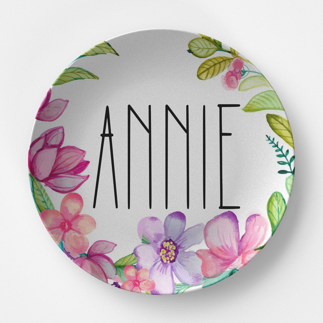 Personalized Floral Name Plate: Pink Violet Flower Gift - Etsy