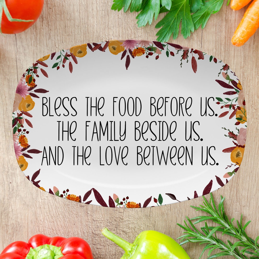 Bless the Food Serving Platter for Autumn Fall Season Thanksgiving ...