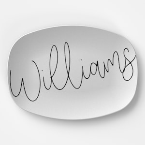 Personalized Large Script Cursive Family Name Kitchen Platter ...