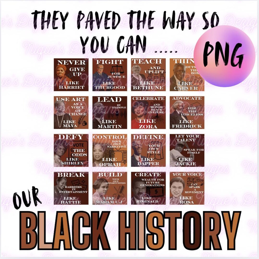 They Paved the Way Black History Digital PNG, Black History Month ...