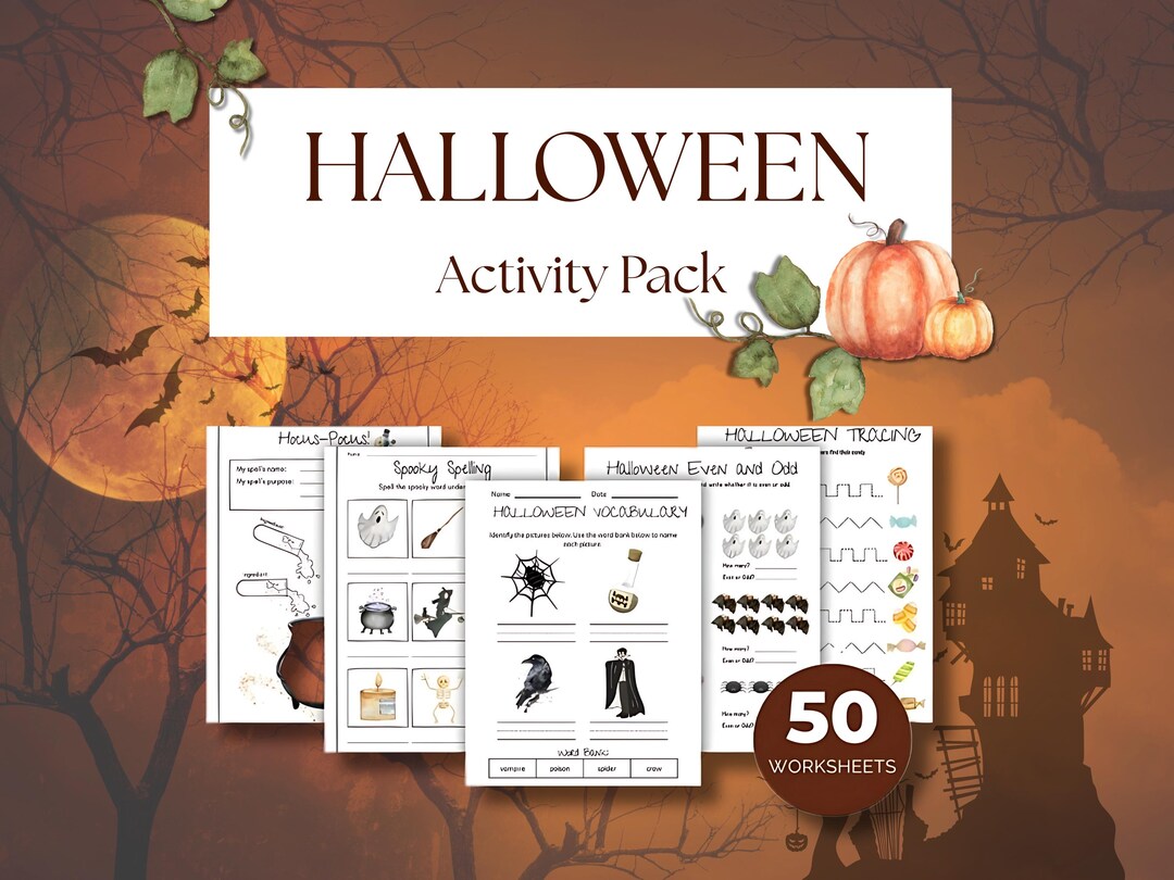 HALLOWEEN Worksheet and Activity Worksheets Pack - Etsy