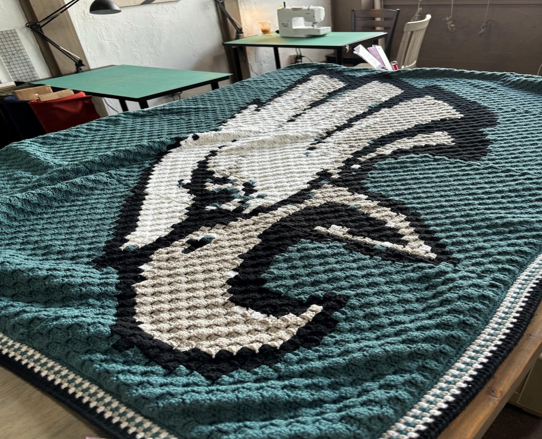 NFL Eagles C2C Crochet Afghan Pattern - Etsy