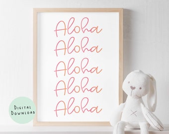 ALOHA Room Poster, Digital Download, Instant Wall Art, Print From Home ...