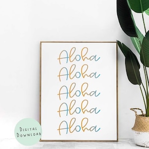 ALOHA Room Poster, Digital Download, Instant Wall Art, Print From Home ...