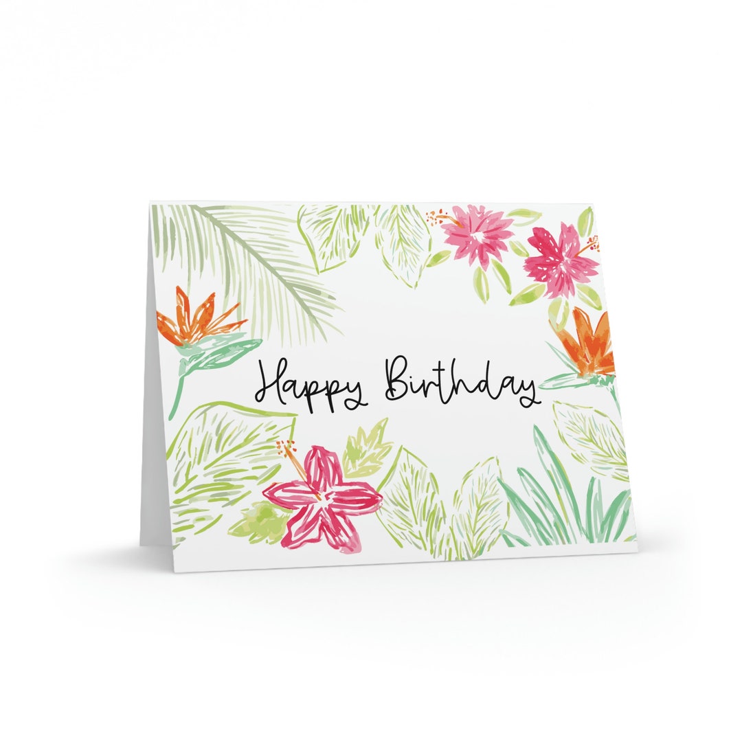 Happy Birthday Floral Bouquet 8 Note Card Set Set of 8 Note - Etsy