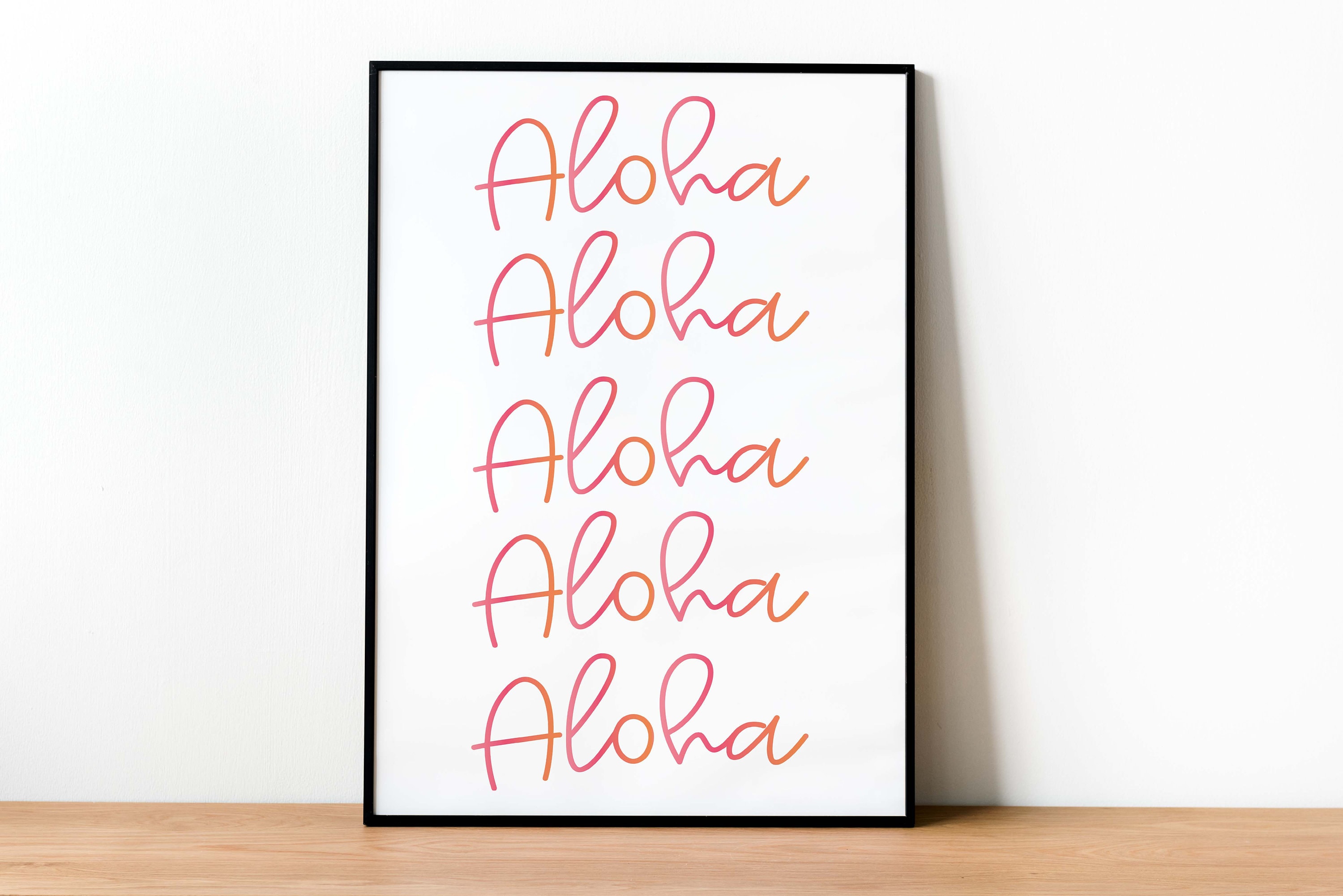 ALOHA Pink Poster, Digitaler Download, Sofortige Wandkunst, Druck von ...