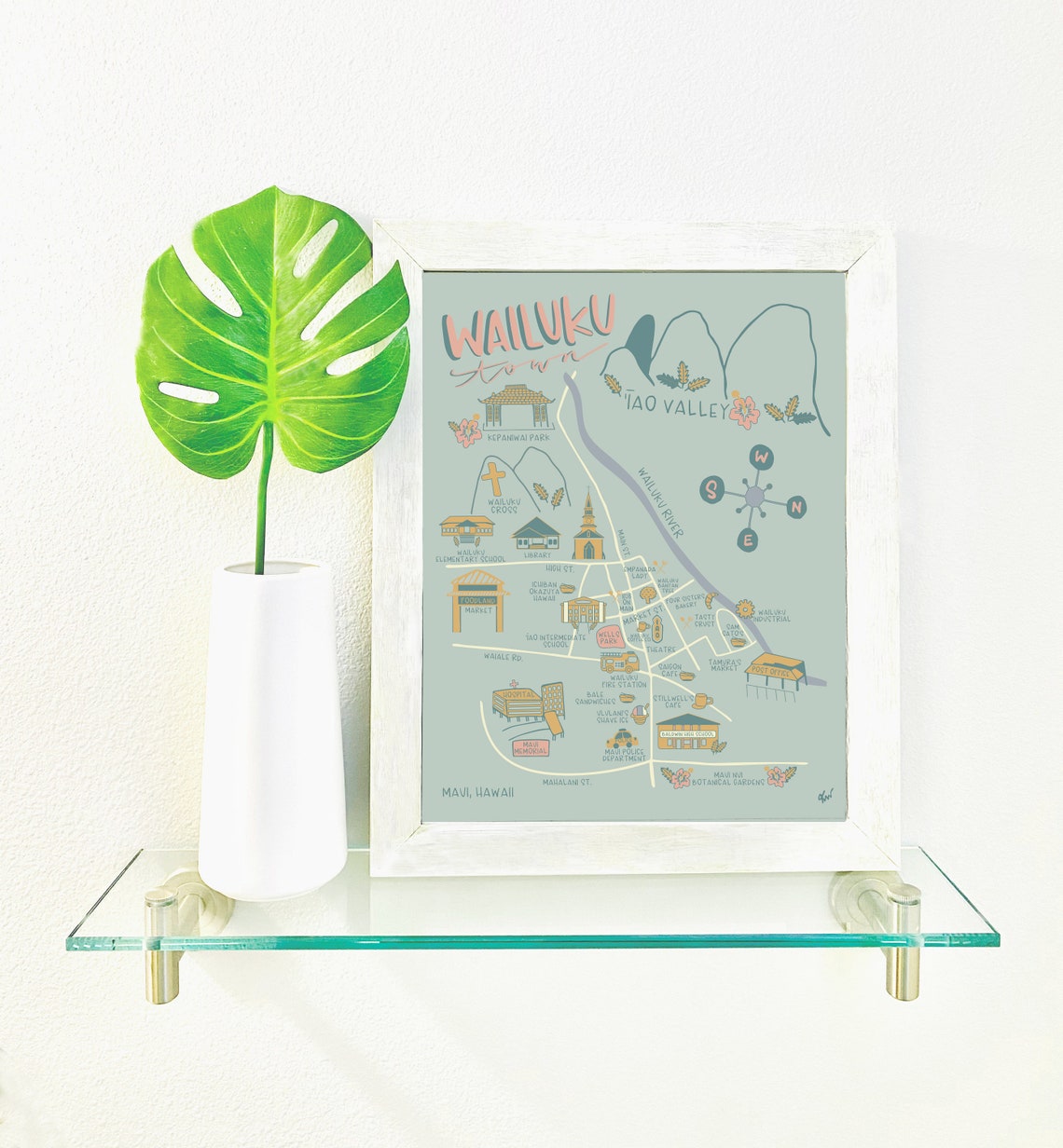 Wailuku Town Map Maui Hawaii Instant Download - Etsy