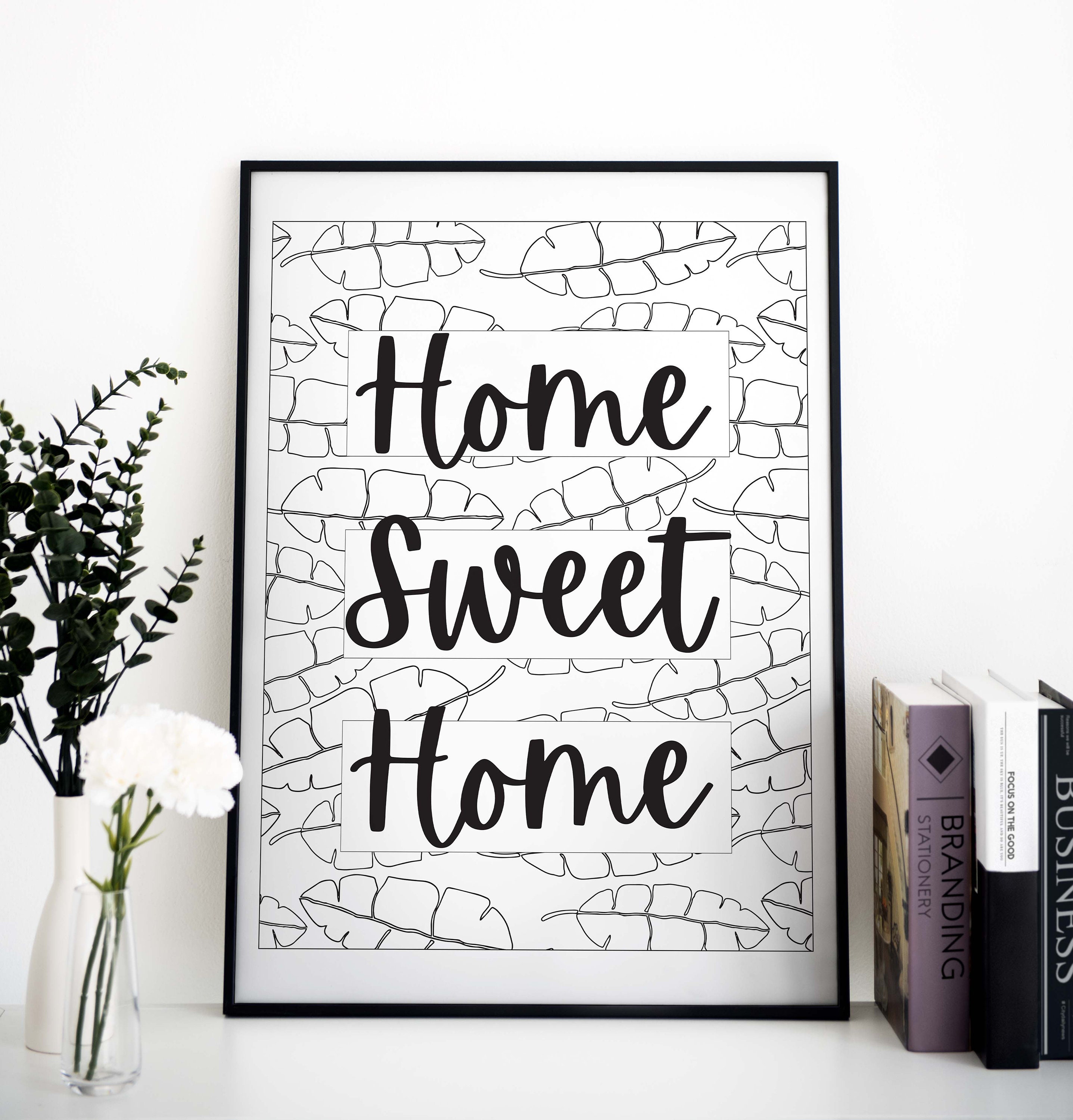 Tropical Banana Leaf Instant Download, Home Sweet Home Downloadable Art ...