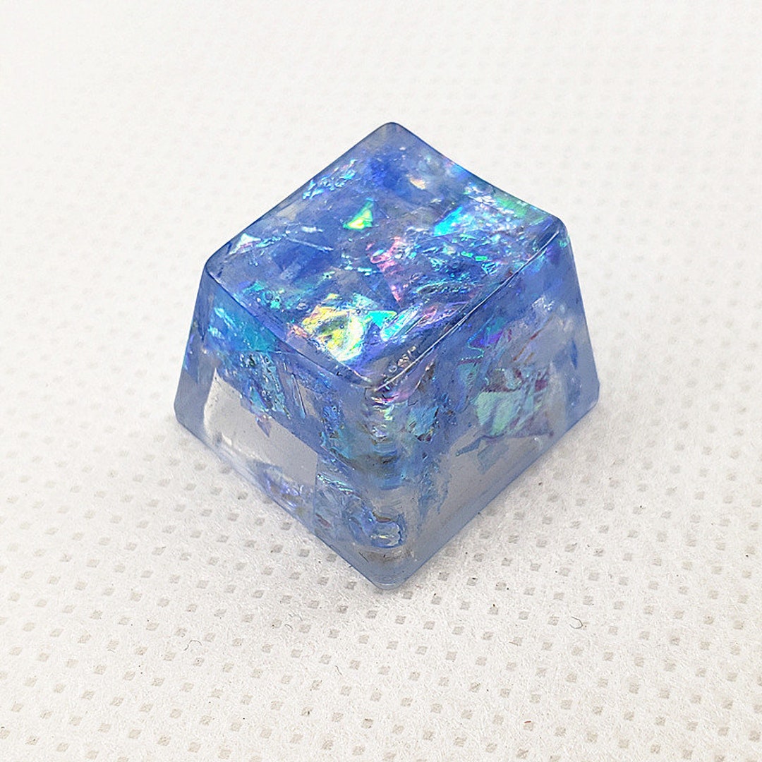 Keycap-royal Blue Shell Paper Keycap-translucent-laser Aurora Keycap ...