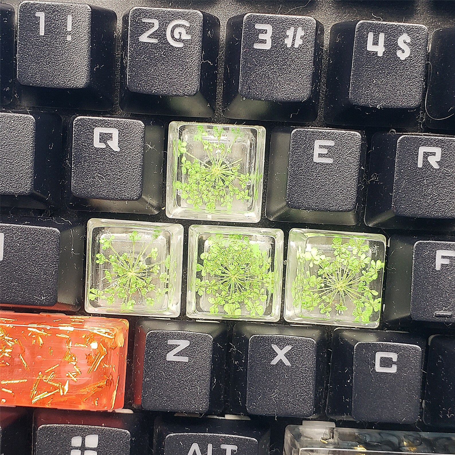 Green Flowers Resin Keycap Set 1u 4PCS Custom Key Cap - Etsy