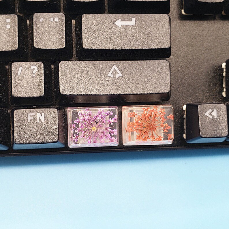 Keycaps-resin Transparent Dried Flower Keycaps Orange Yellow - Etsy