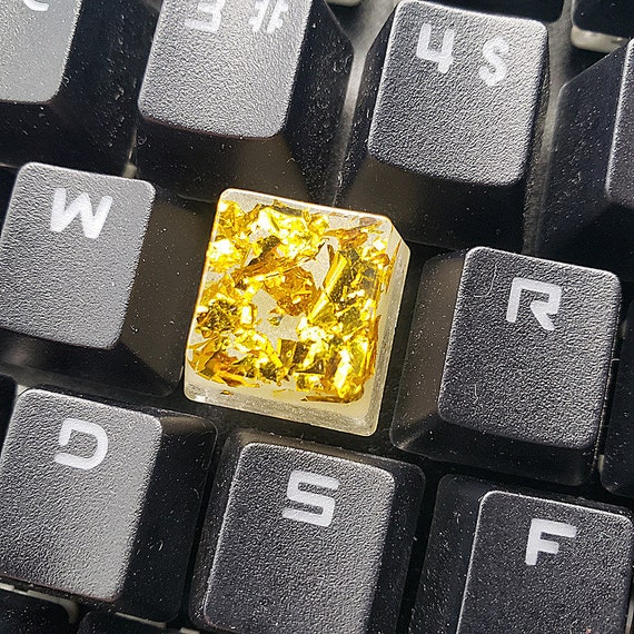 Keycaps Golden Resin Keycaps Gold Foil Transparent Keycaps - Etsy UK