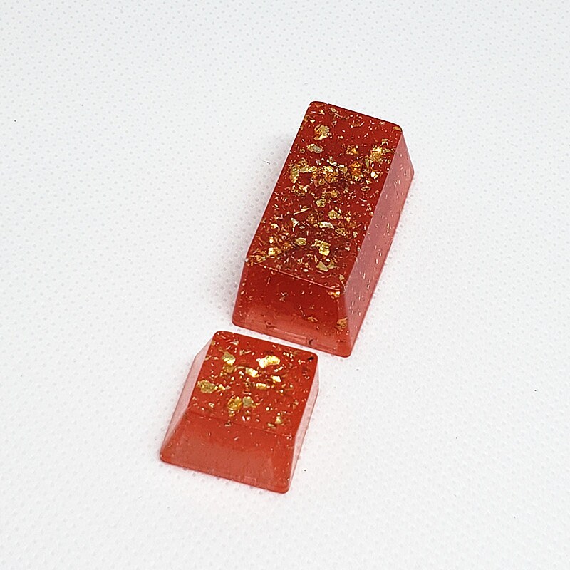 Custom keycaps red resin gold foil keycaps cherry blossom MX | Etsy