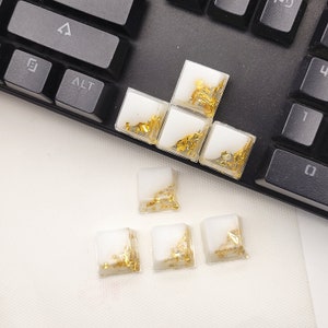 White Gold Foil Resin Keycaps-keycaps in Keyboard,golden Keycaps,keycap ...