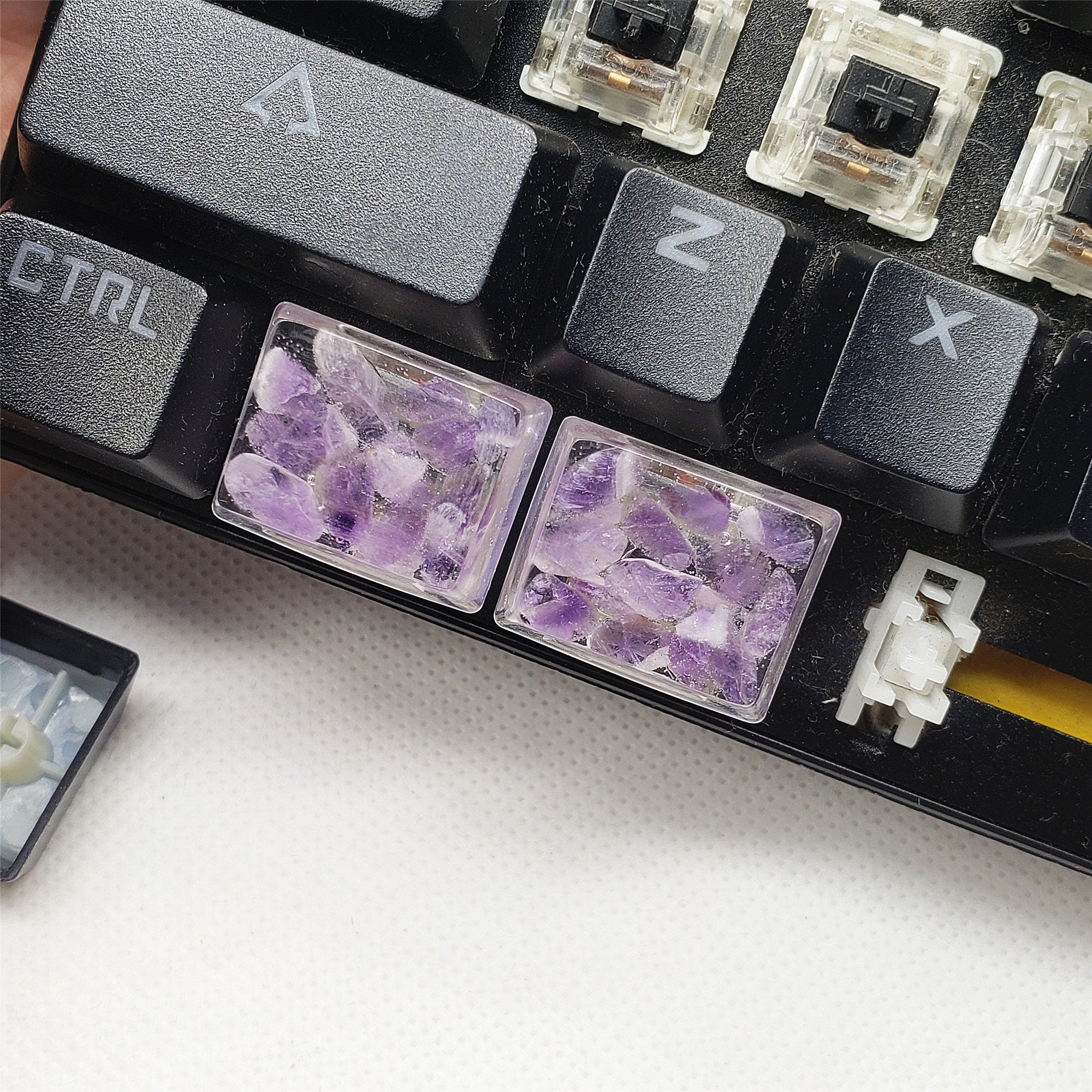 Amethyst resin keycaps original keycaps customized keycaps | Etsy