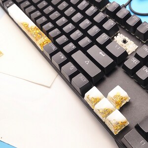 White Gold Foil Resin Keycaps-keycaps in Keyboard,golden Keycaps,keycap ...