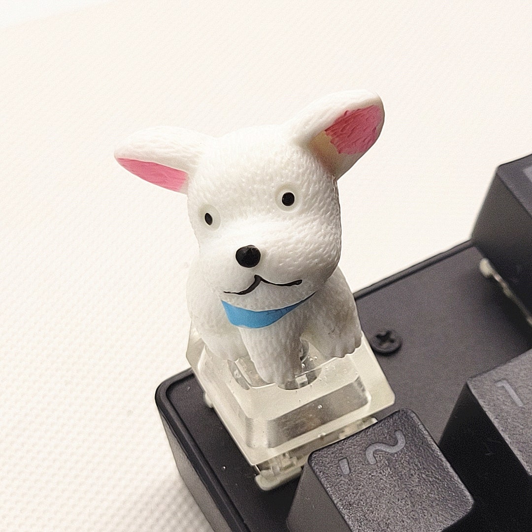 Keyboard Key Cap Unique 3D Small White Dog Keycap, Animal Keycap, Dog ...