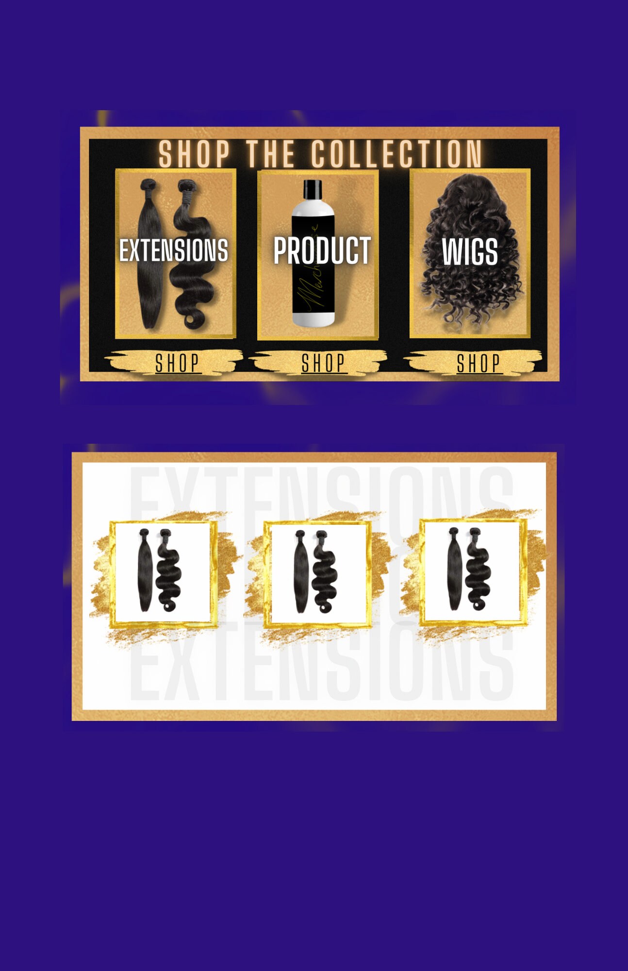 Royal Blue and Gold Canva Banner/templates. Wix Templates. 5 Banners - Etsy