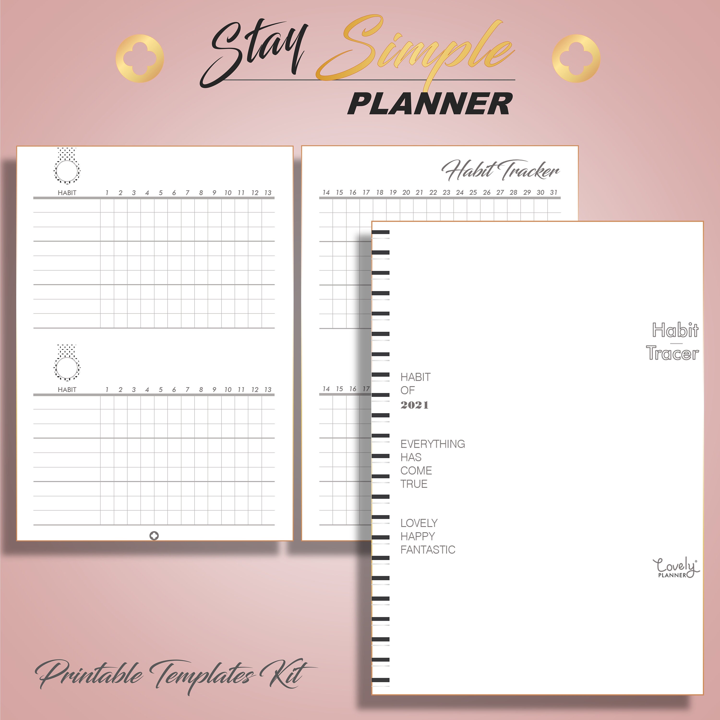 2021 Stay Simple Planner Templates / Printable Planner Set/ - Etsy