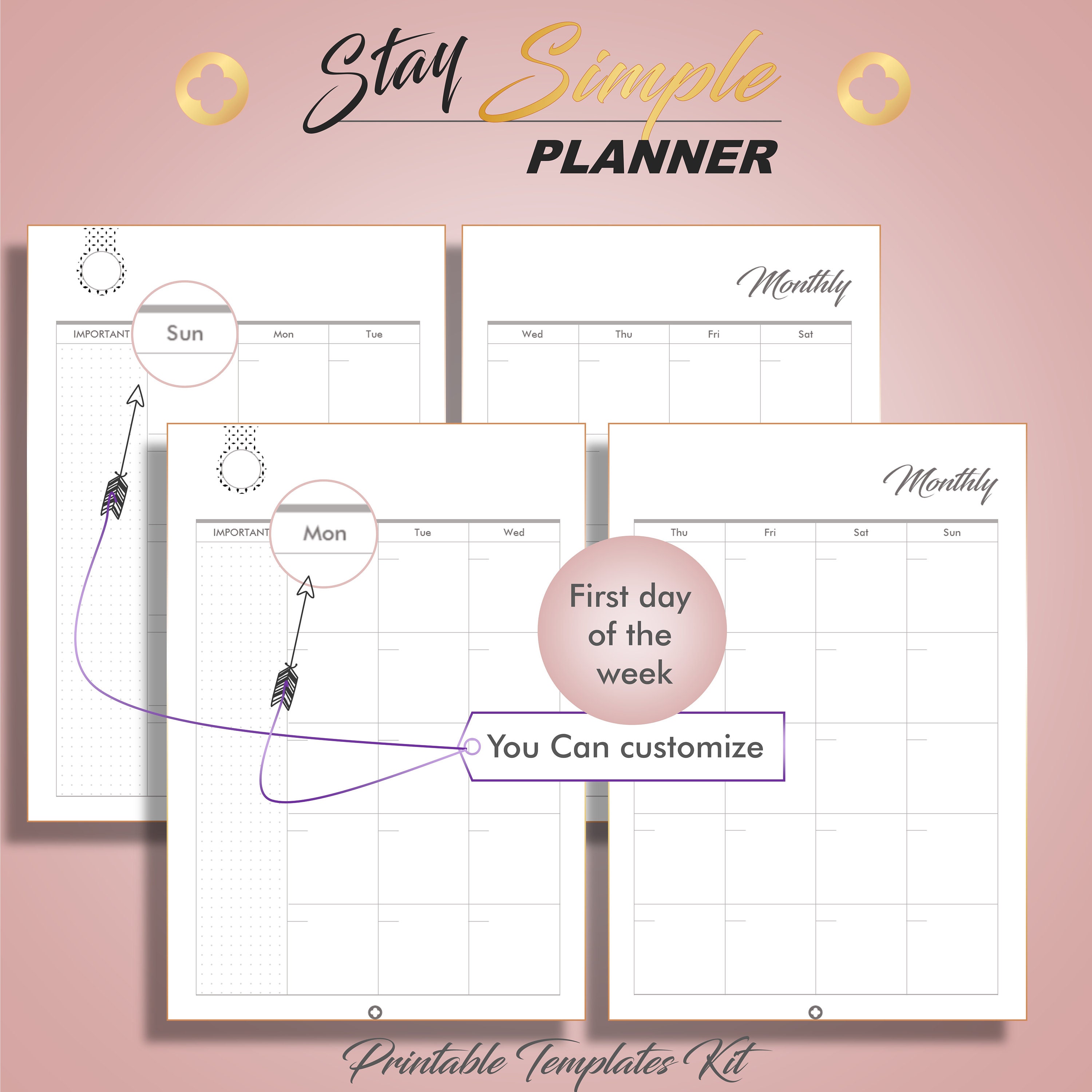 2021 Stay Simple Planner Templates / Printable Planner Set/ - Etsy