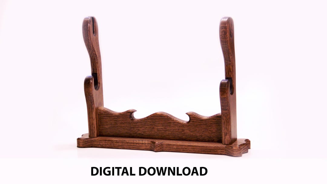 DIY Pattern Template Hand Cut and CNC Files Samurai Sword Holder PDF ...