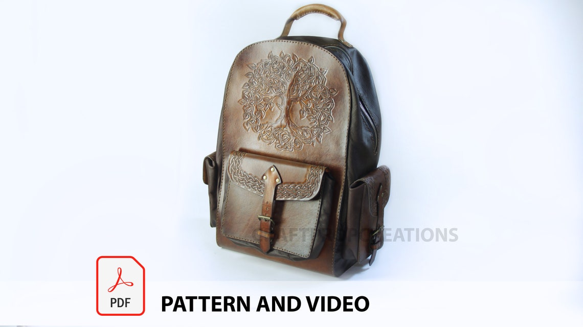 DIY Pattern Template Back Pack With Leather Carvings Pattern - Etsy