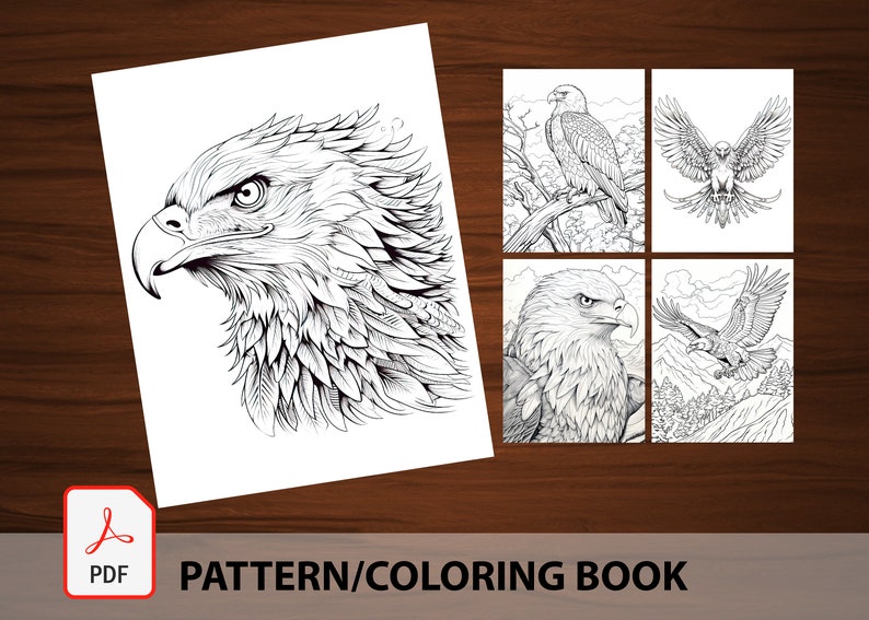 20 Printable Bald Eagle Patterns/coloring Book Pages Leather - Etsy ...