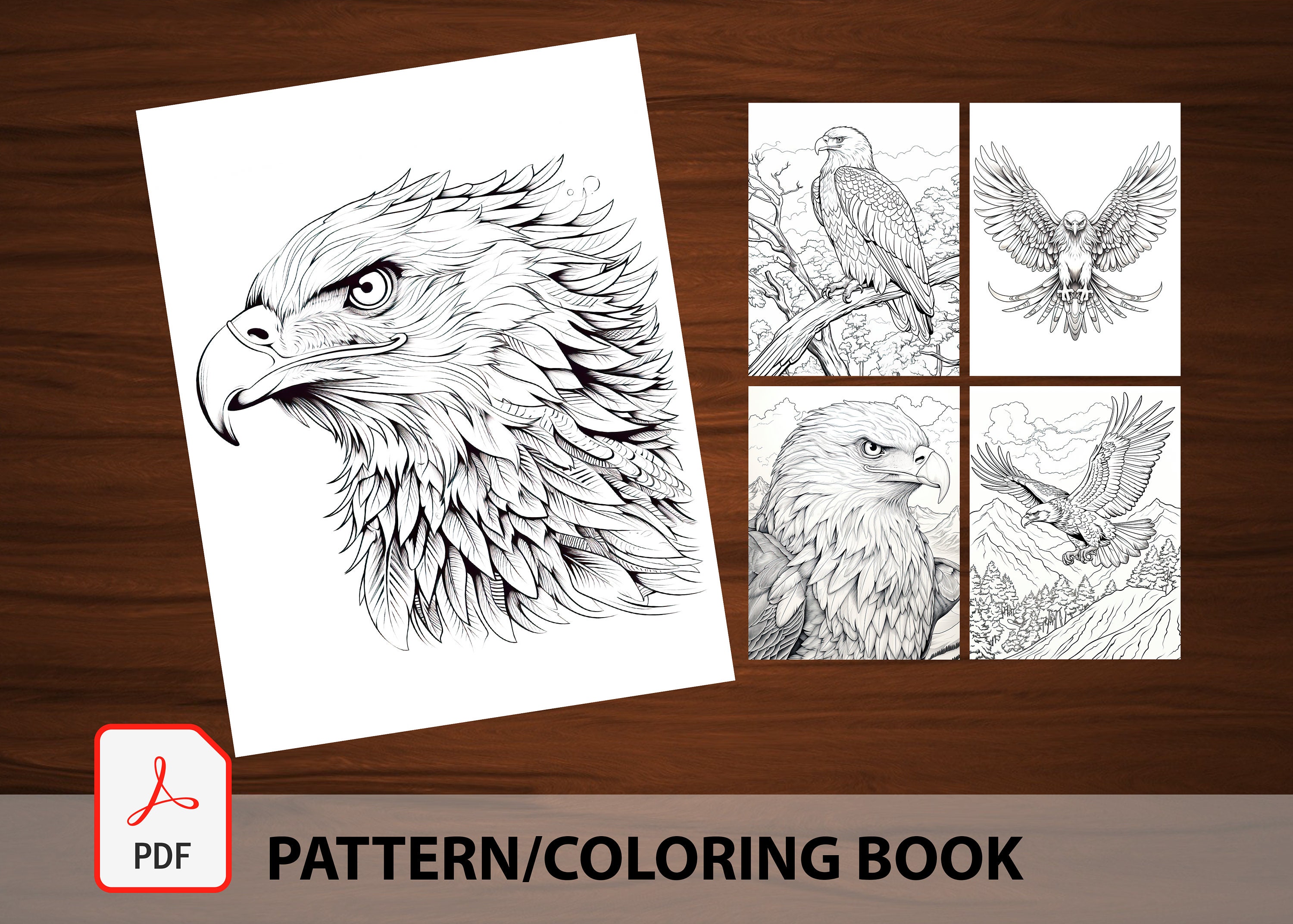 20 Printable Bald Eagle Patterns/coloring Book Pages Leather - Etsy ...