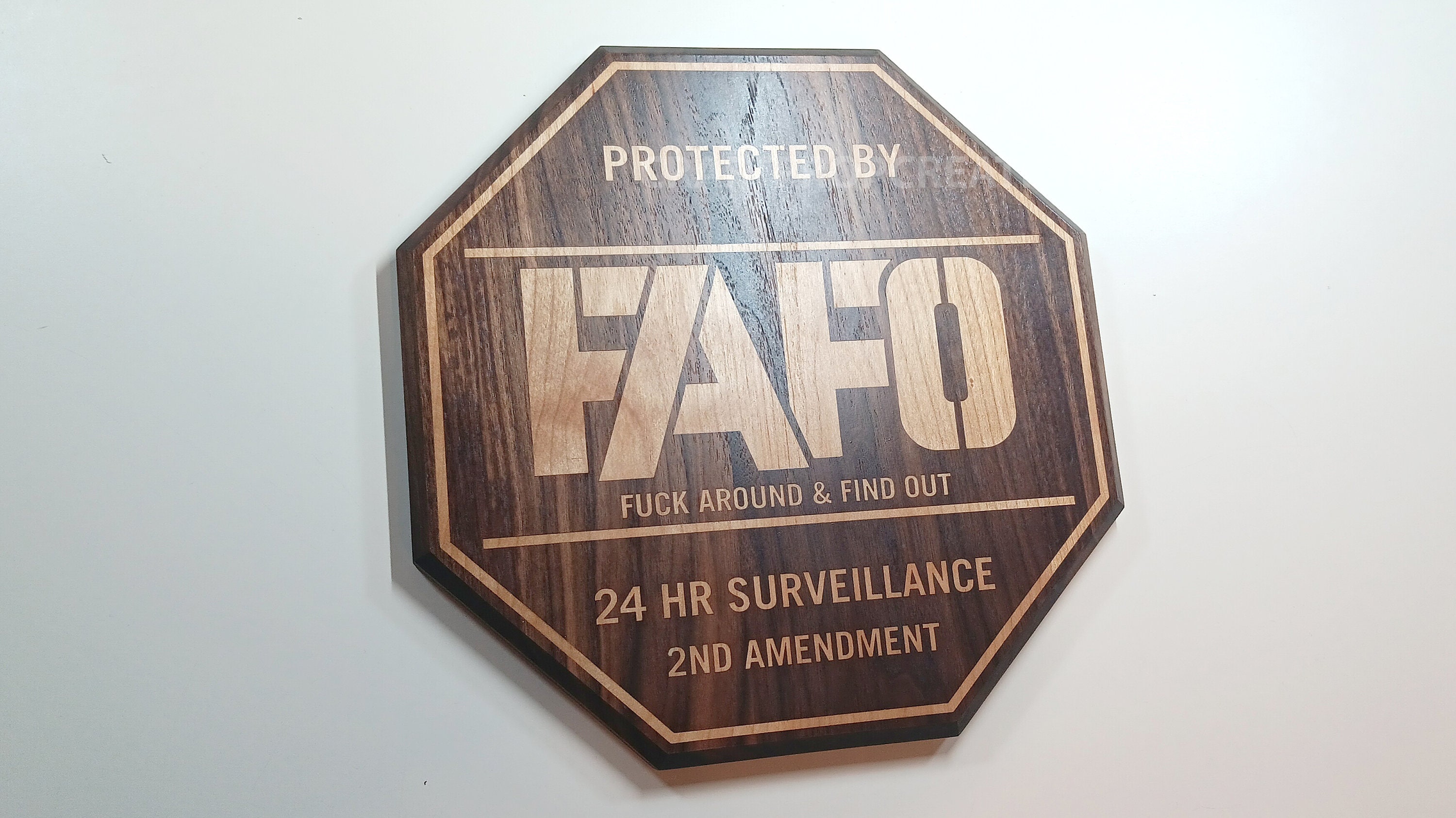 CNC Files FAFO Sign Fck Around and Find Wood Inlay Sign, Surveillance ...