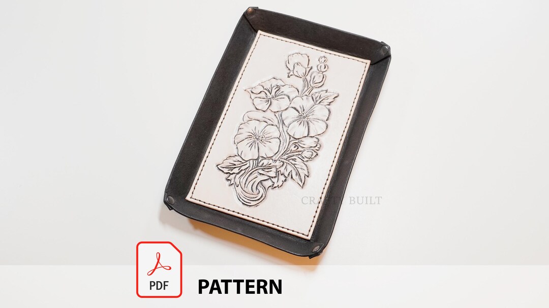 DIY Leather Tray Pattern Floral Template PDF Download Ring Tray ...