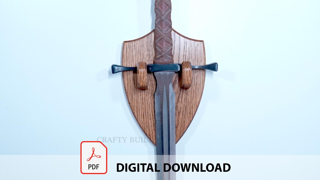 DIY Pattern Template Hand Cut and CNC Files Sword Wall Display PDF ...