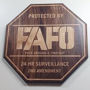 DIY Pattern Security Wooden Sign CNC Files FAFO Sign F Around and Find ...