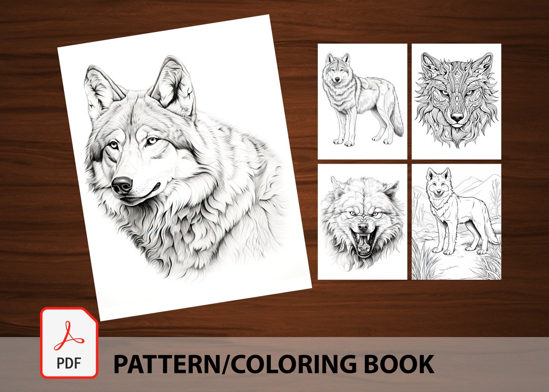 20 Printable Wolf Patterns/coloring Book Pages Leather - Etsy