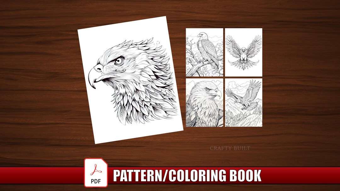 20 Printable Bald Eagle Patterns/coloring Book Pages, Leather Carving ...