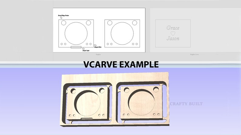 DIY Template Wood Ring Box CNC Files Jewelry Case Ring Keeper Vectric ...