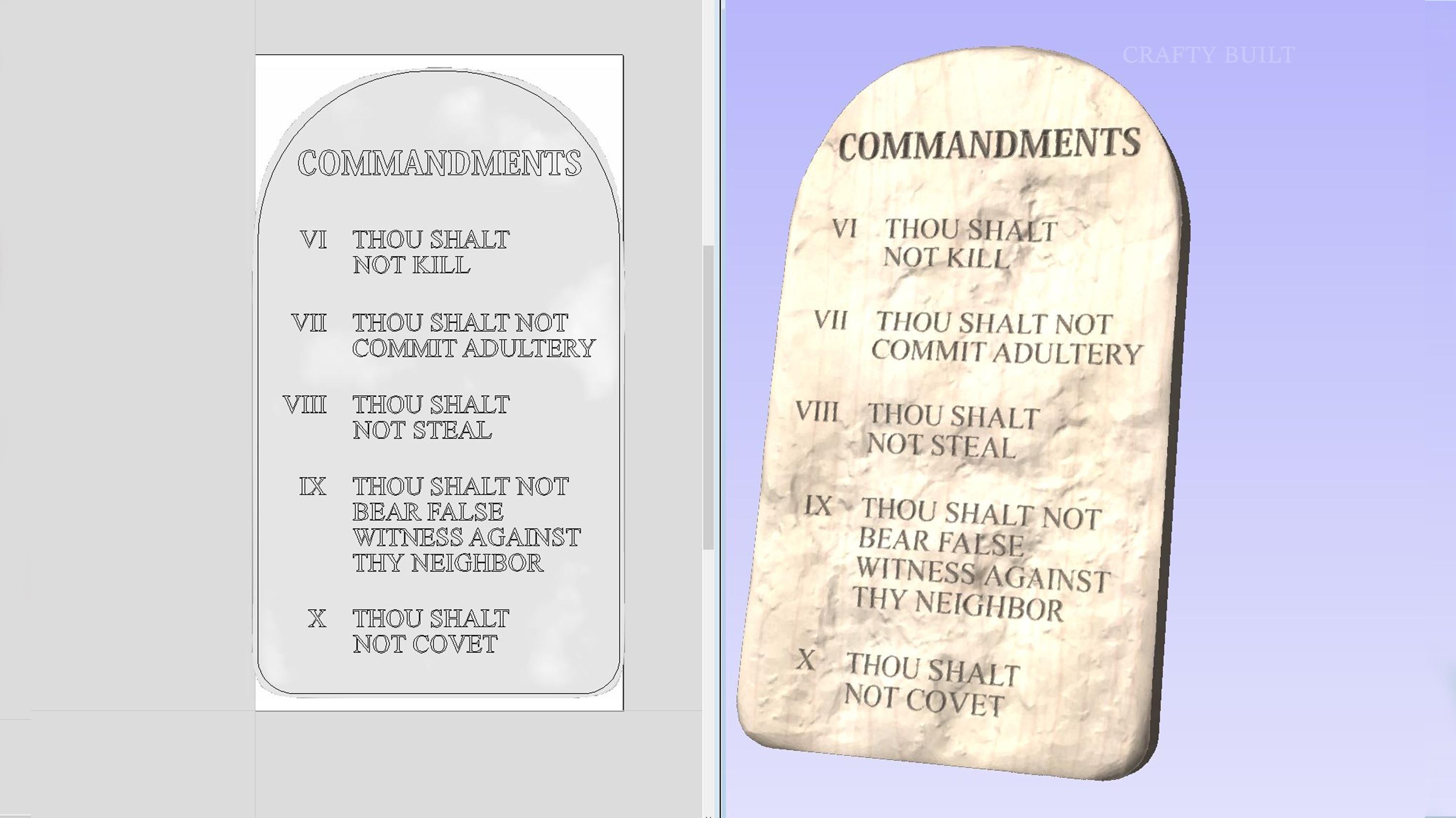 Christian Wall Art CNC Digital Files of the Ten Commandments Religious ...