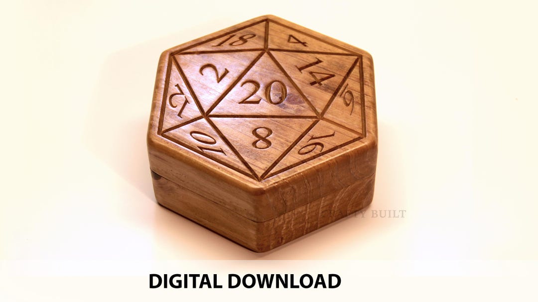 DIY Pattern D20 Dice Box Template CNC Files Jewelry Case Decorative Box ...