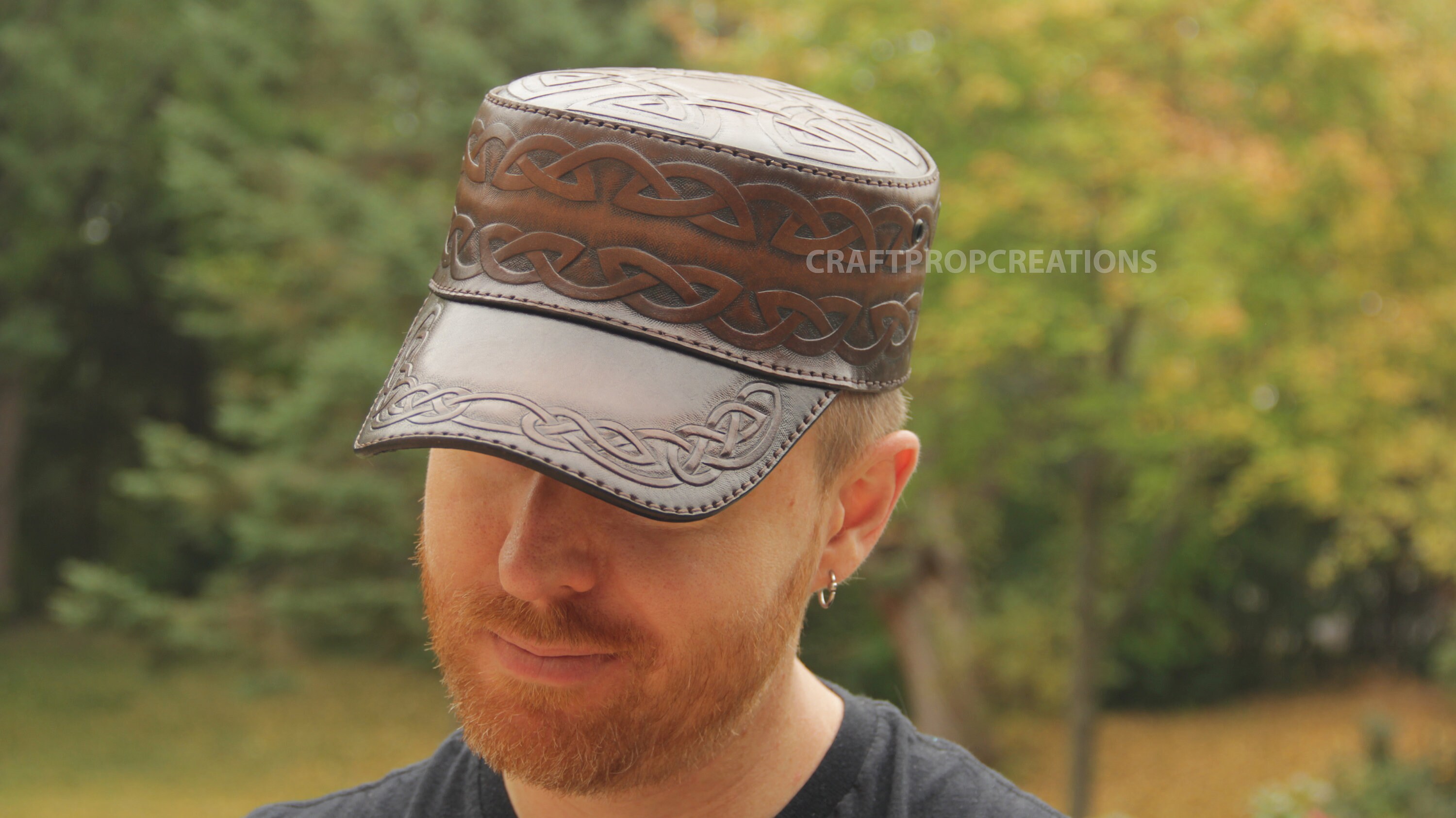 DIY Pattern Template Leather Combat Hat With Celtic Knots - Etsy