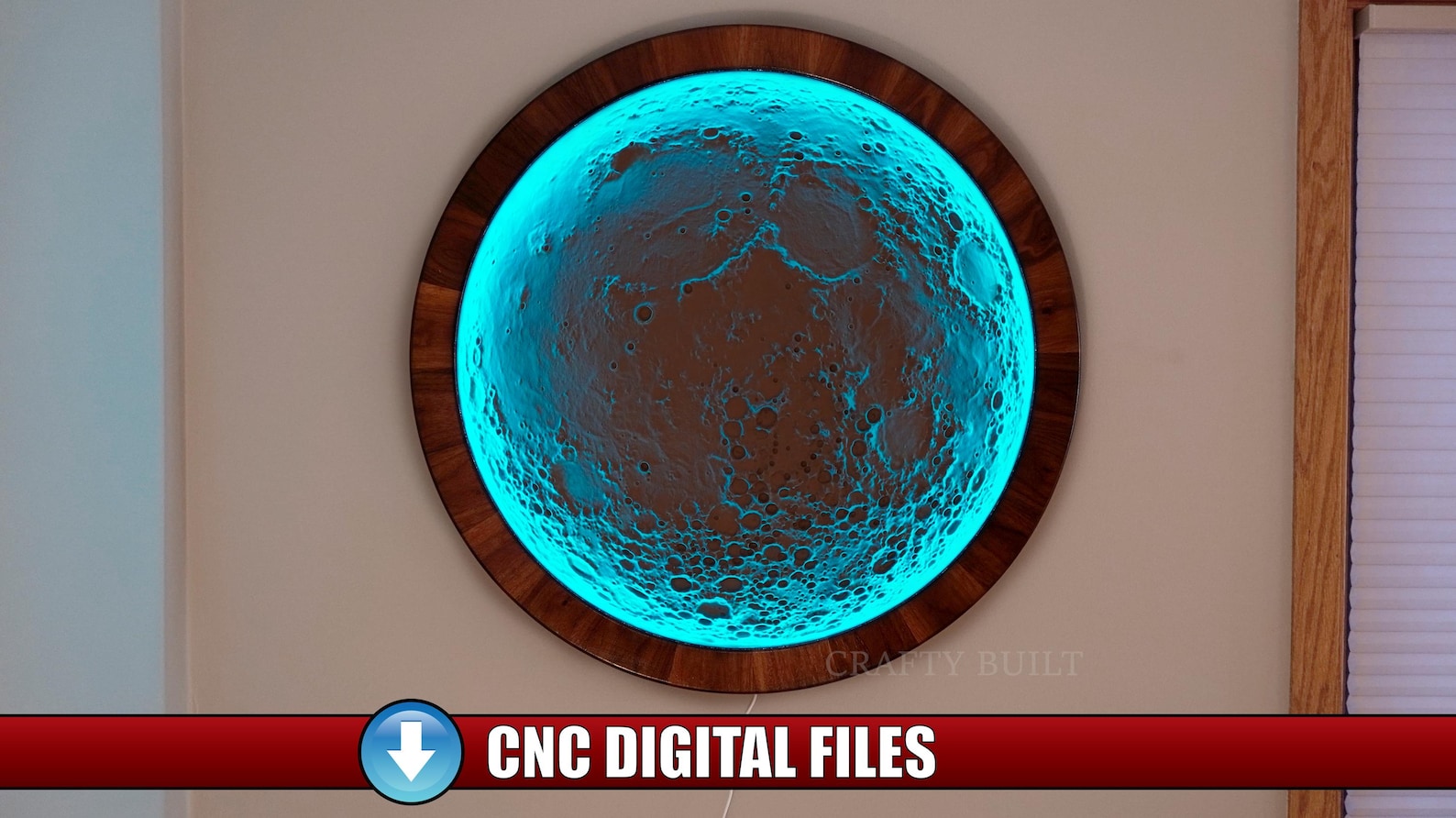 DIY Pattern Realistic Moon LED Wall Light Template CNC Files Lunar Wall ...