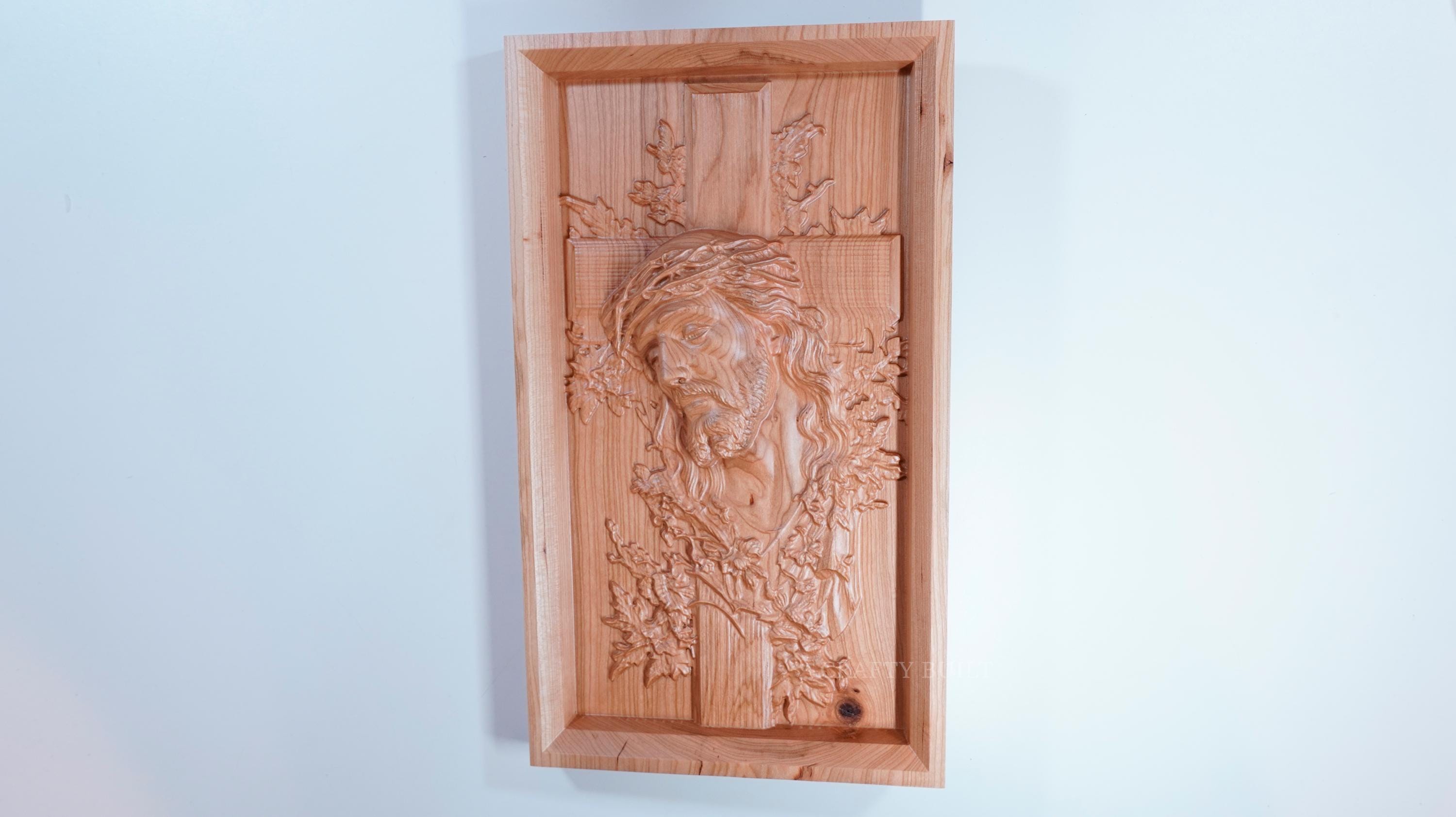 DIY Bas Relief Template Jesus on Cross Wood Carving CNC Digital Files ...