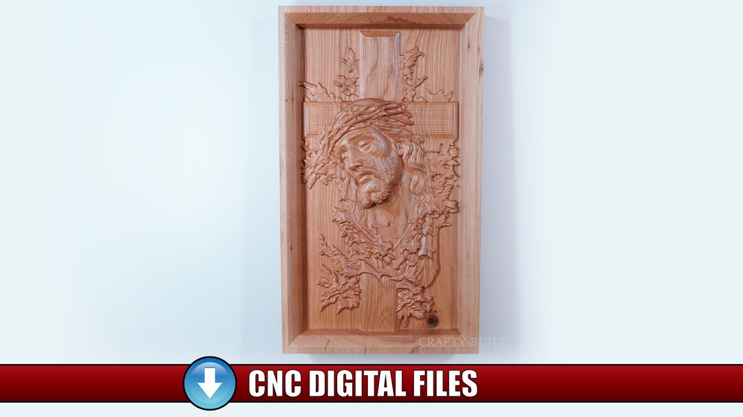 DIY Bas Relief Template Jesus on Cross Wood Carving CNC Digital Files ...