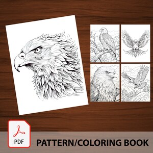 20 Printable Bald Eagle Patterns/coloring Book Pages, Leather Carving ...