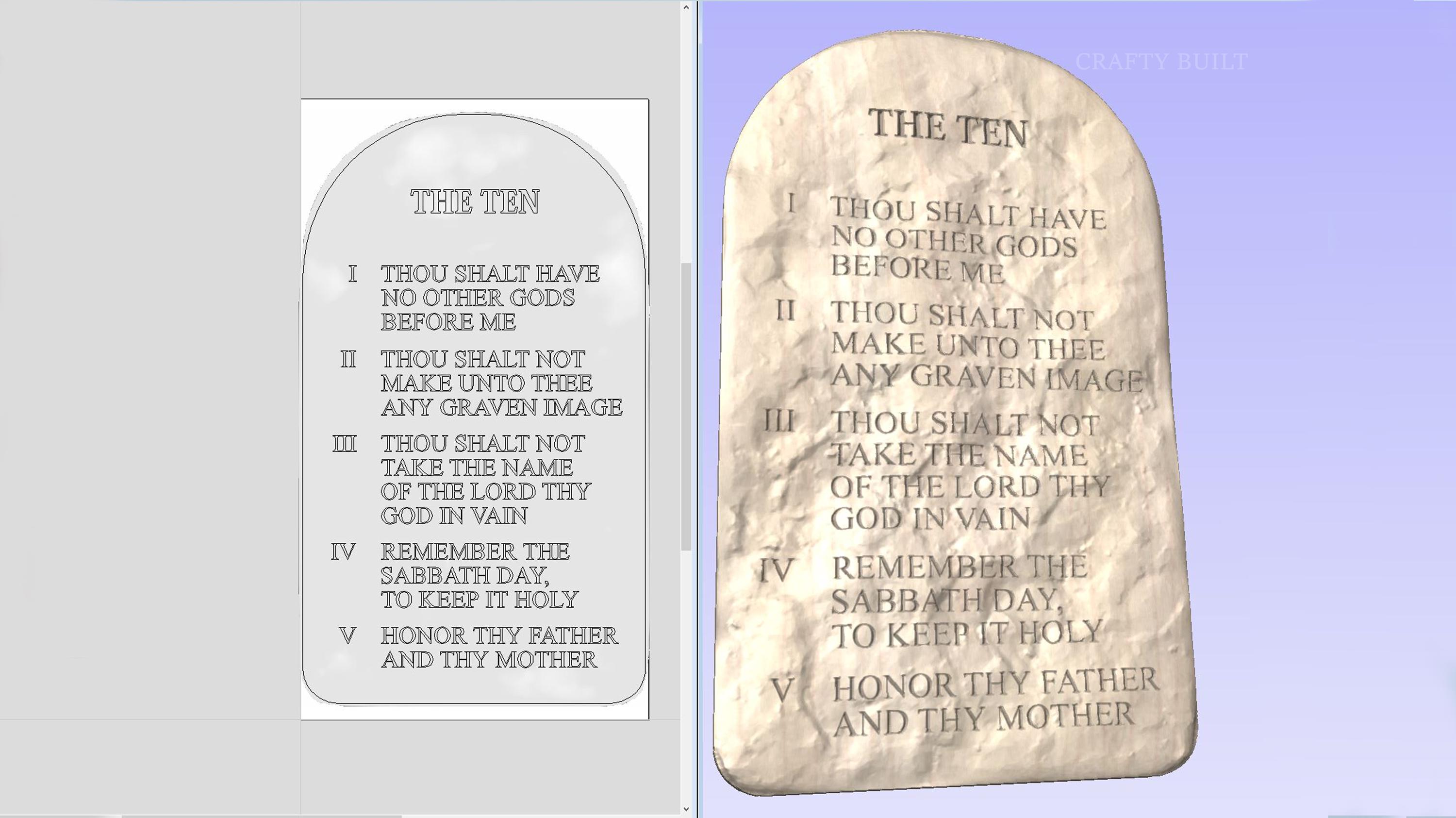 Christian Wall Art CNC Digital Files of the Ten Commandments Religious ...