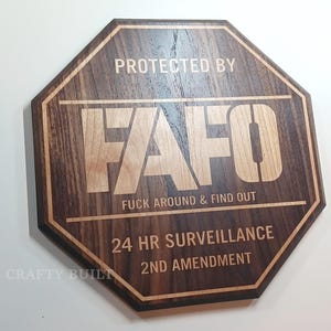 DIY Pattern Security Wooden Sign CNC Files FAFO Sign F Around and Find ...